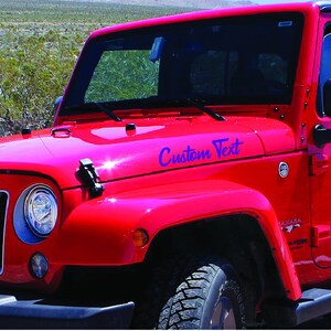 Custom Hood Vinyl Decals, Personalized Hood Name Custom Text Vinyl ...