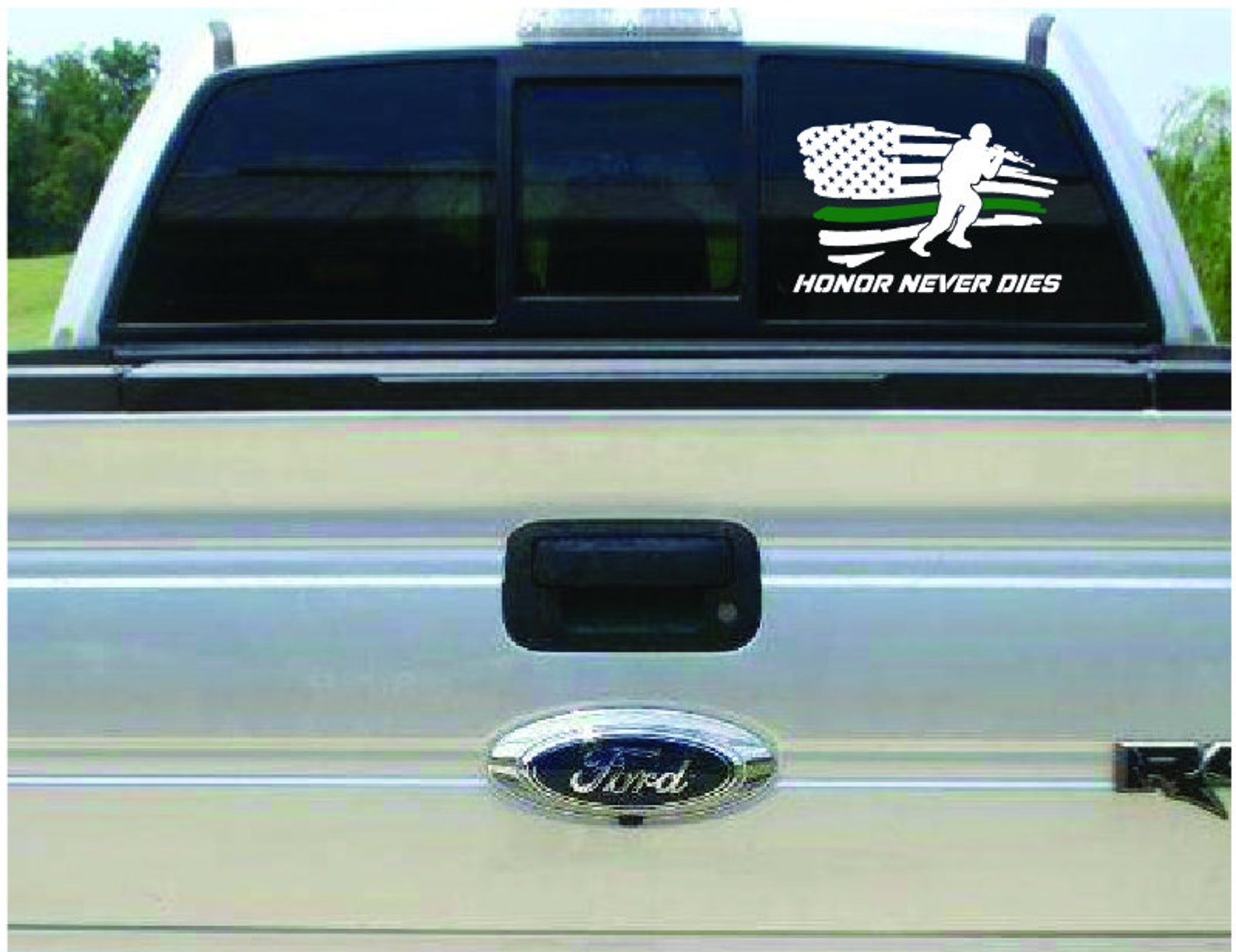 Military Car Window Vinyl Decal American Flag Thin Green Line Army Navy ...