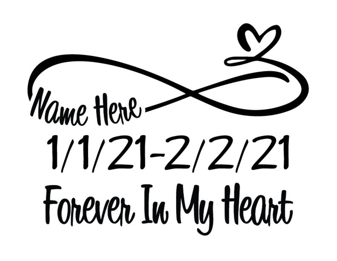Infinity Symbol Memorial Car Decal: Personalized in Memory Vinyl ...