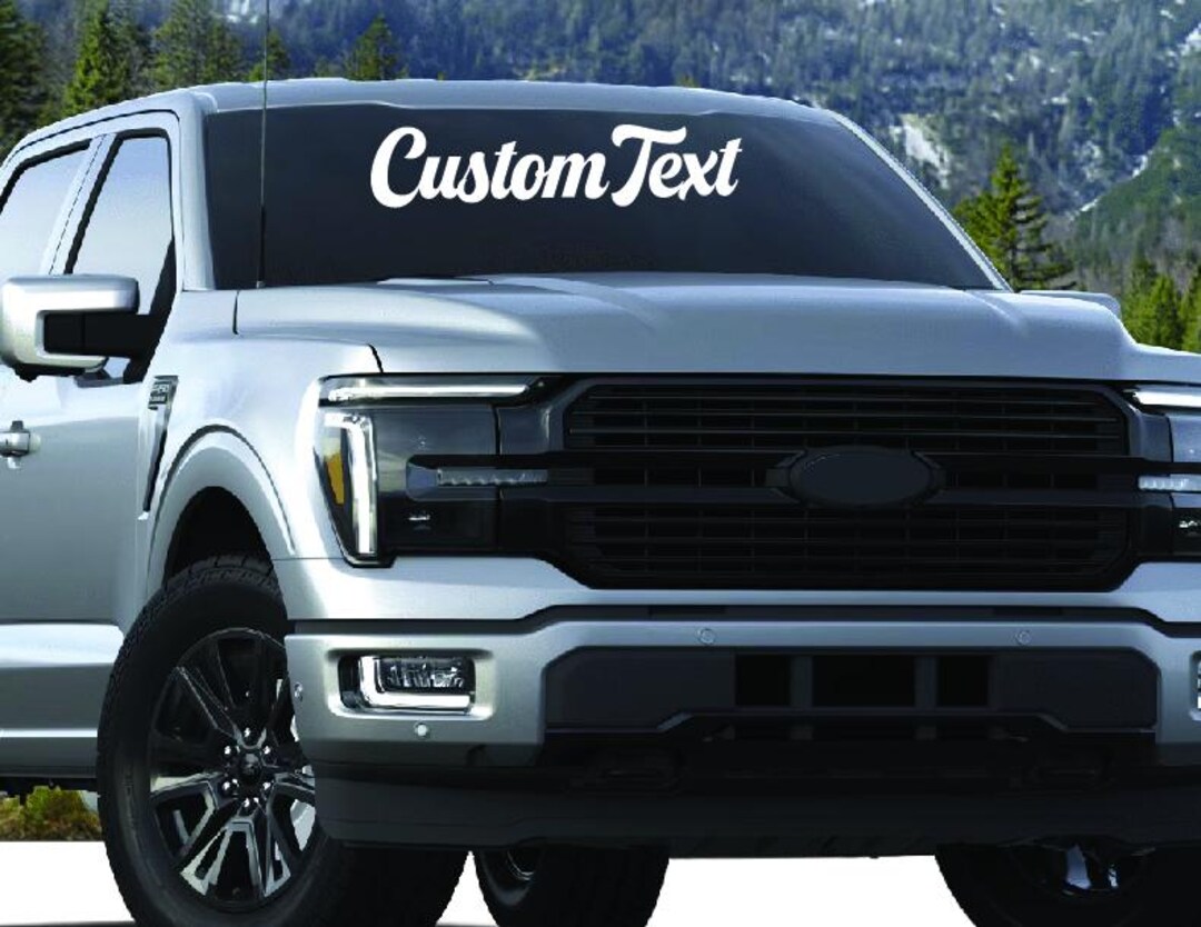 Custom Windshield Banner Decal, Personalized Vinyl Text Window Sticker ...