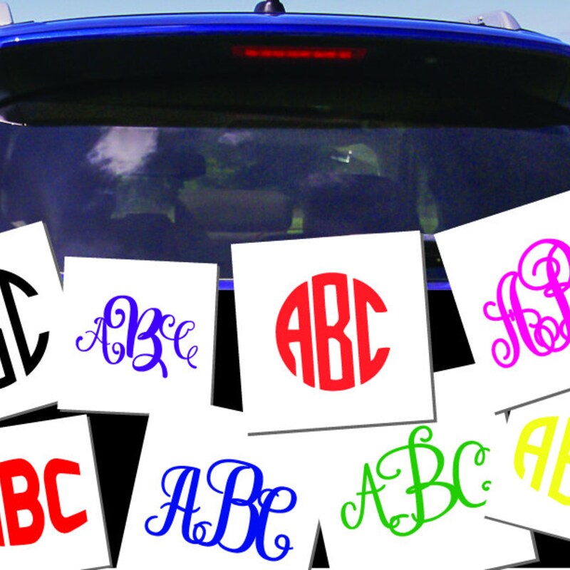 Monogram Vinyl Decal - Etsy