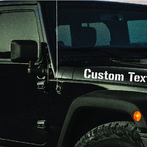 Custom Hood Vinyl Decals, Personalized Hood Name Custom Text Vinyl ...