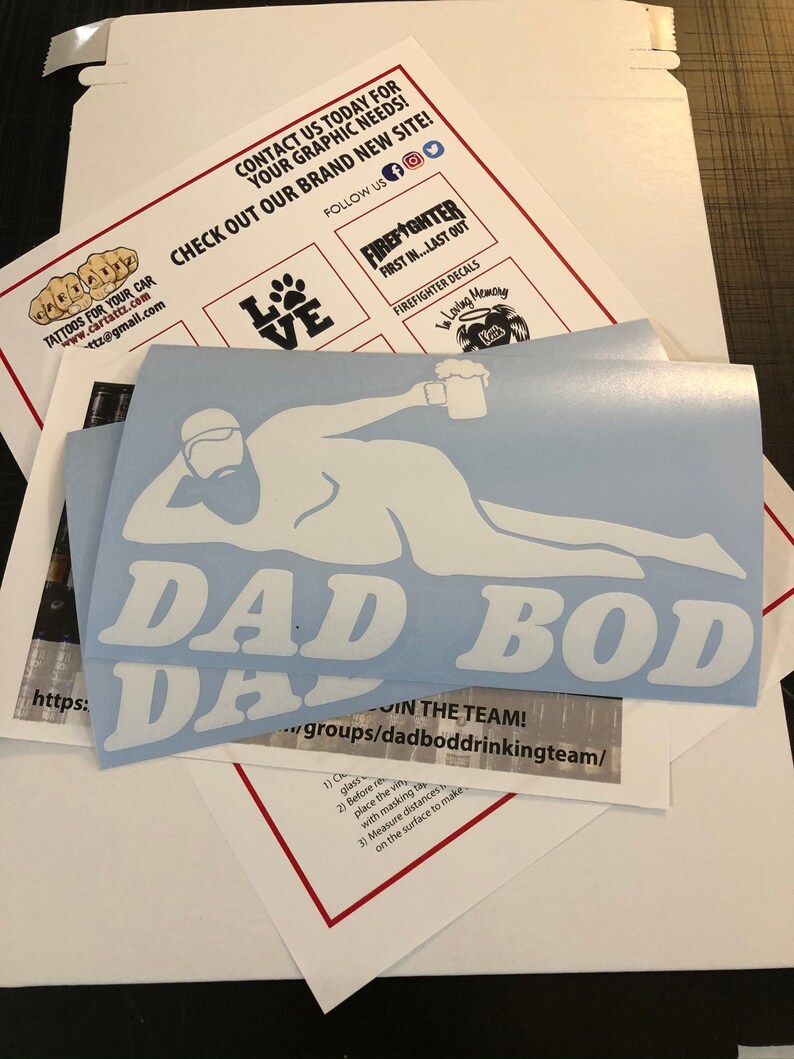 Dad Bod Sticker Silhouette Decal Design Funny Car Decals | Etsy