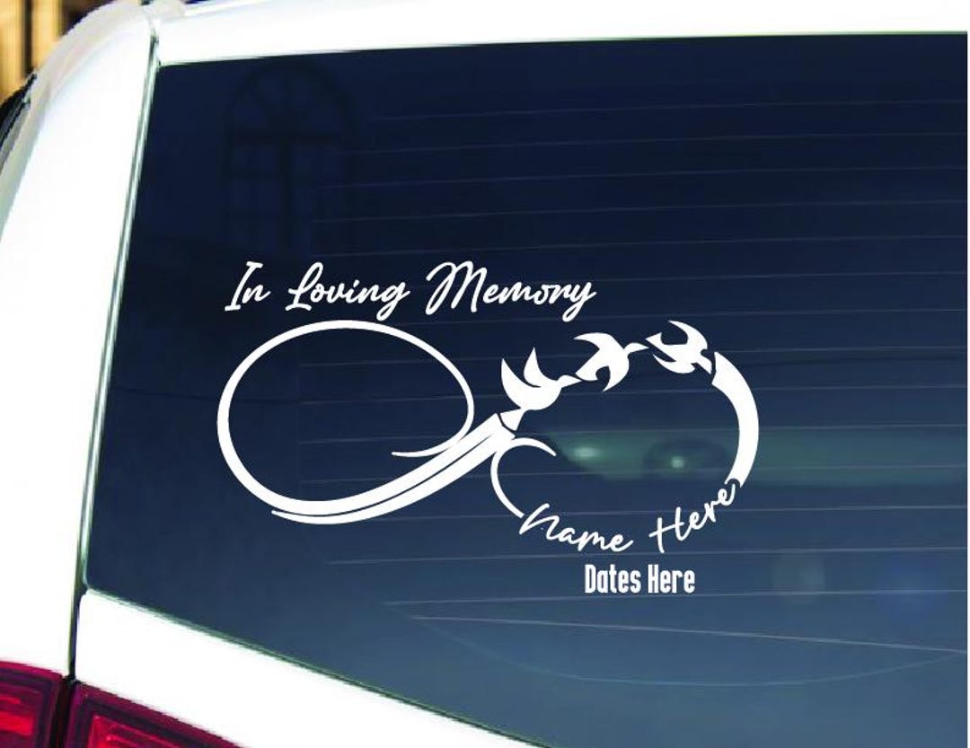 In Memory Decal, Memorial Infinity Symbol Custom Car Vinyl Decals, in ...