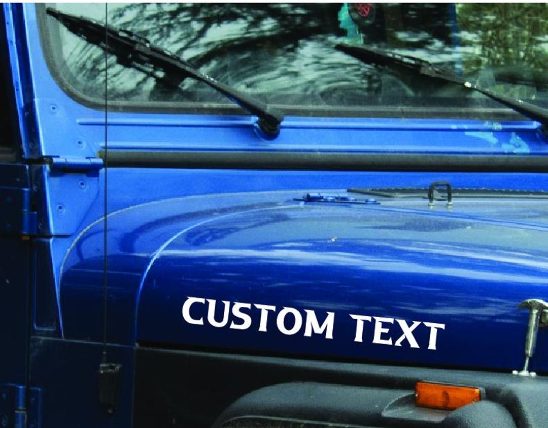 Custom Hood Style Vinyl Decals Set of Two, Personalized Hood Sticker ...