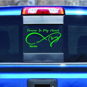 In Memory Decal, Memorial Infinity Symbol Custom Car Vinyl Decals, in ...