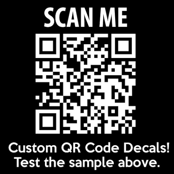 Qr Code Vinyl Decal - Etsy
