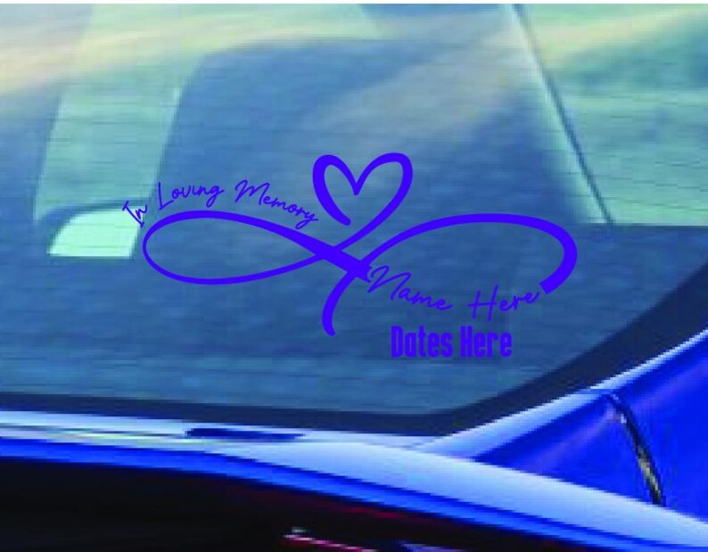 Personalized Memorial Car Decal, Custom in Loving Memory Infinity ...