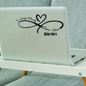 In Memory Decal, Memorial Infinity Symbol Custom Car Vinyl Decals, in ...