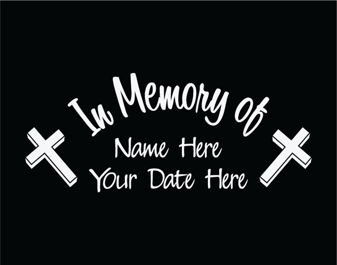 In Memory of Decal Car Vinyl Window Sticker With Cross,memorial Decals ...
