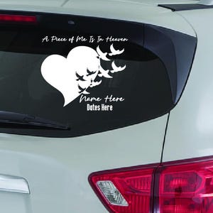 In Memory of Decal, Memorial Custom Car Vinyl Decals, in Loving Memory ...