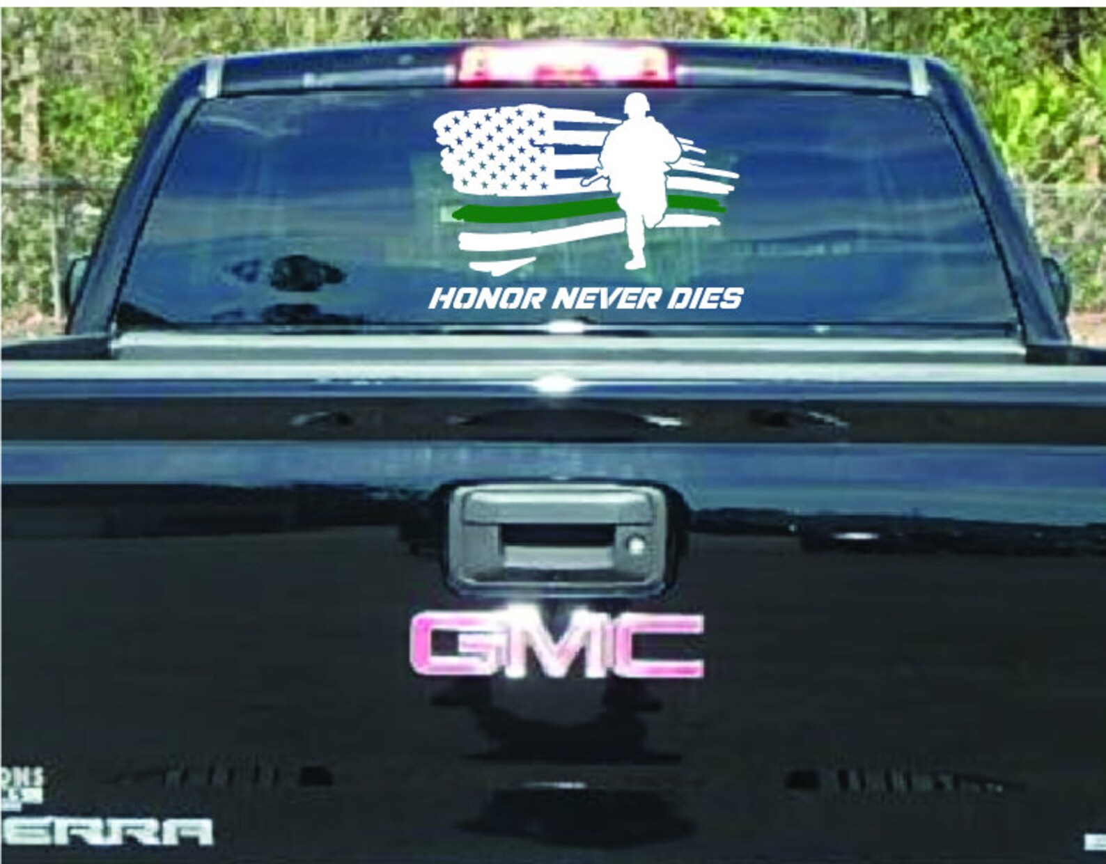 American Flag Thin Green Line Military Car Window Vinyl Decal | Etsy