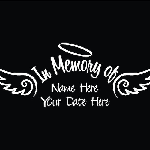 In Loving Memory Car Window Decal With Angel Wings Car - Etsy