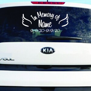 In Memory of Car Decal, in Loving Memory Car Decal, Window Decals for ...