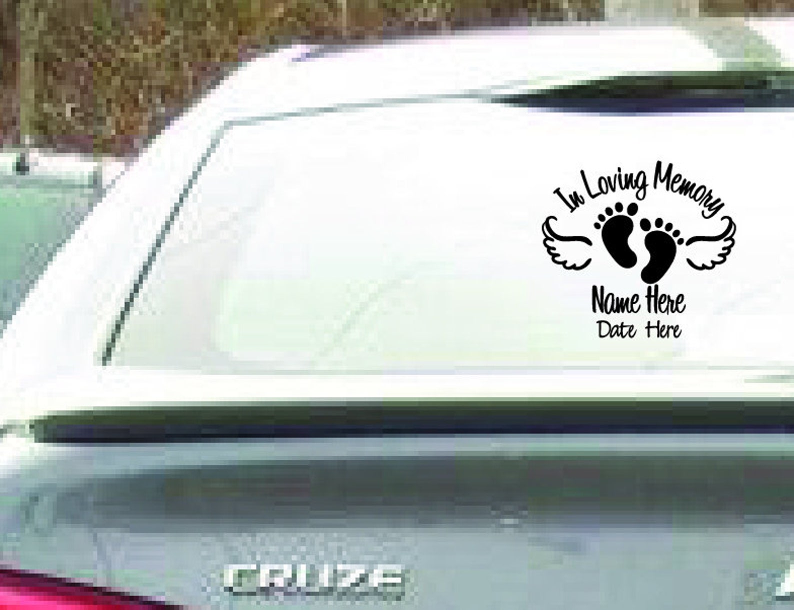 In Loving Memory of Baby Vinyl Decal Sticker With Footprints and Angel ...