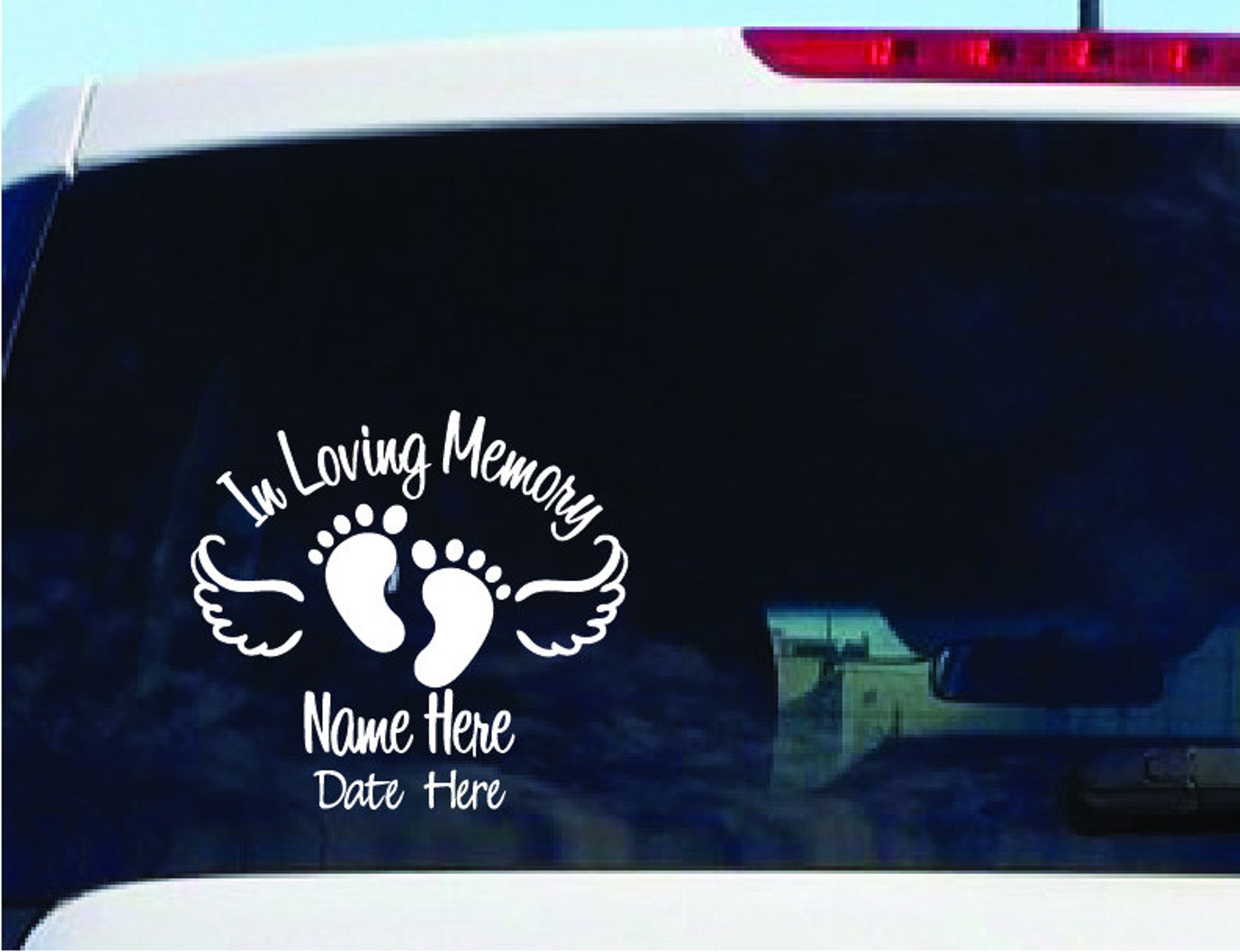 In Loving Memory of Baby Vinyl Decal Sticker With Footprints and Angel ...