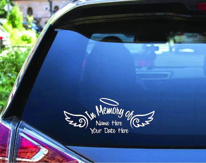 In Loving Memory Decal Color & Size Options Available Angel Wings ...