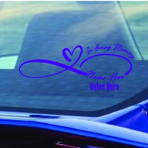 Memorial Car Decal Infinity Symbol, in Memory Car Decals, in Loving ...