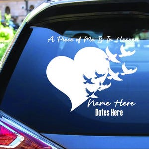 In Memory of Decal, Memorial Custom Car Vinyl Decals, in Loving Memory ...