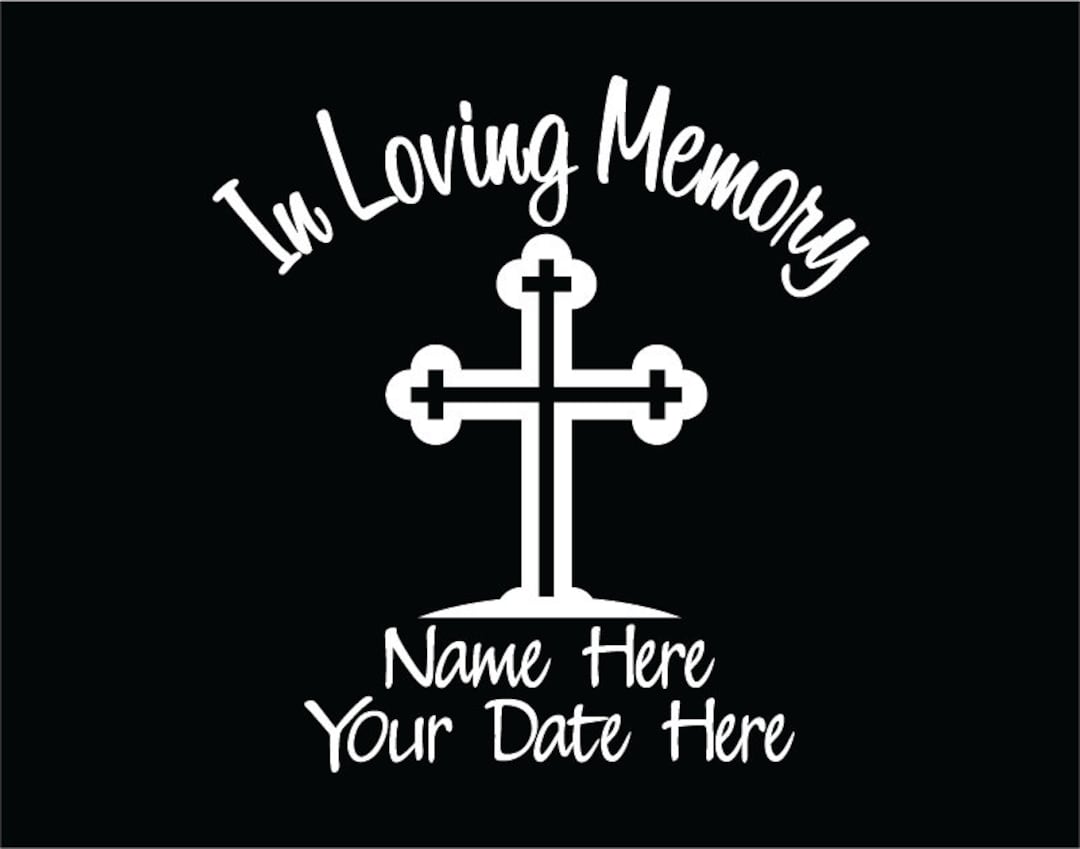 In Loving Memory of Decal Vinyl Sticker Cross - Etsy