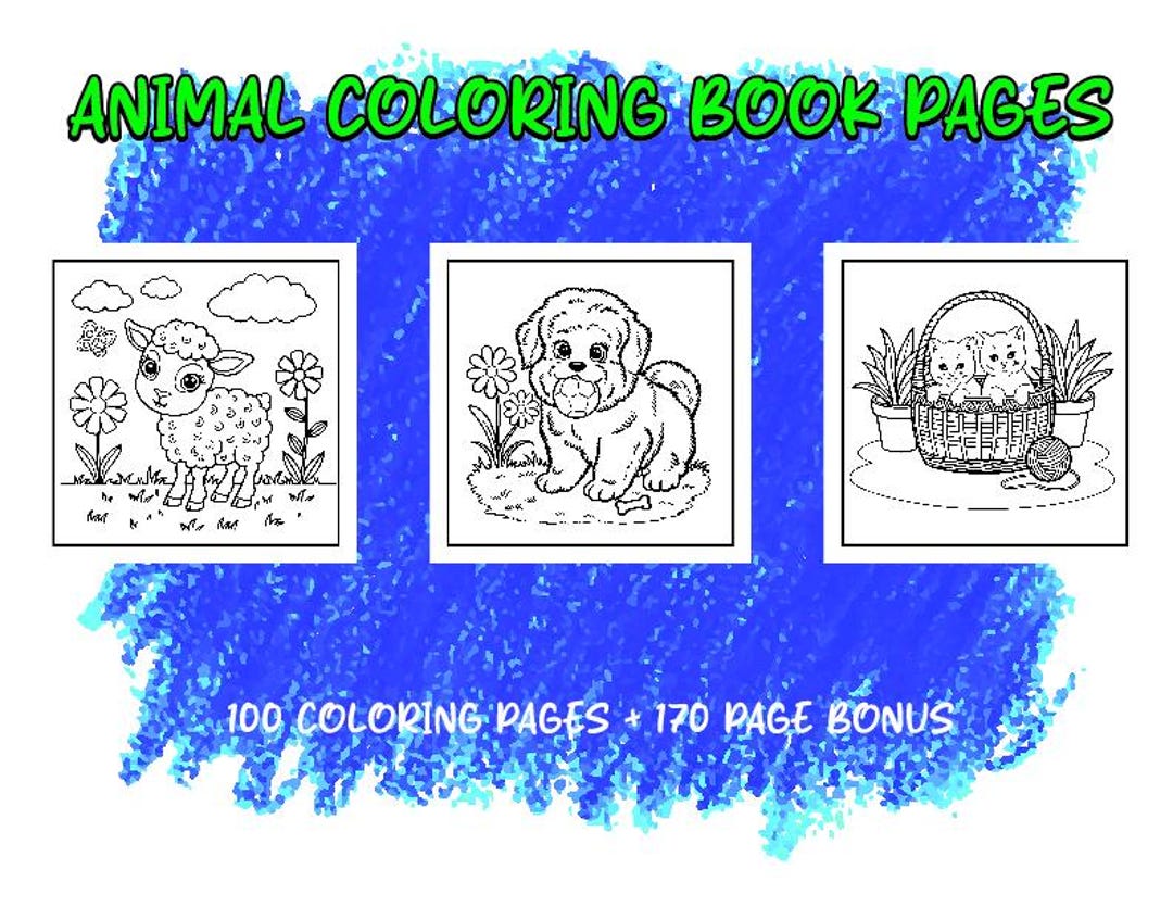 Cozy Cute Animal Coloring Pages, 100 Printable Coloring Pages, Cozy ...