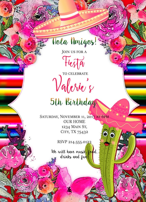 Invitaciones De Cumpleaños Mexicanas Para Imprimir 25 Invitaciones De