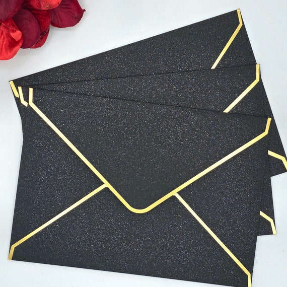 Black And Gold Invitation Envelopes Luxury Black And Gold Wedding