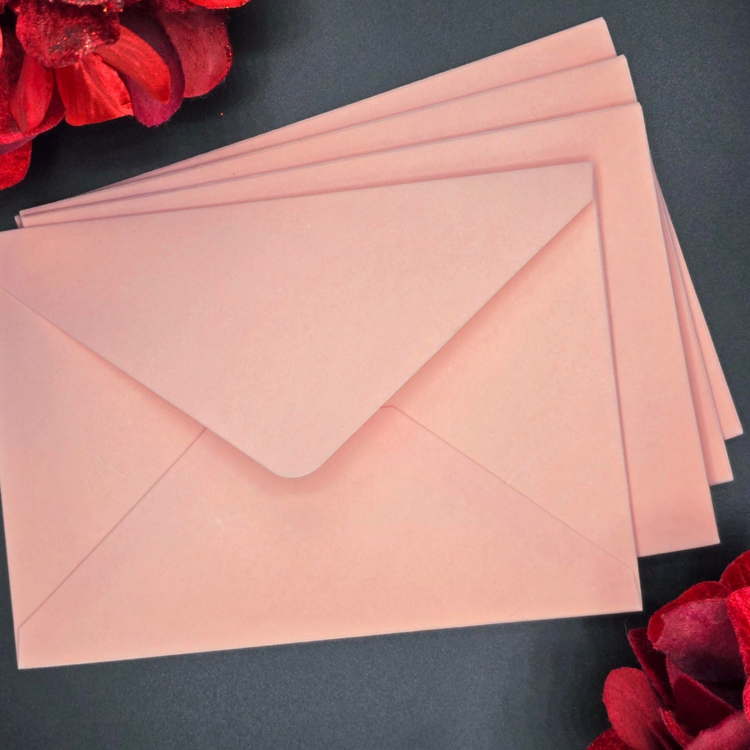 Light Pink Velvet Envelopes, Elegant Pink Envelopes With Velvet Texture ...