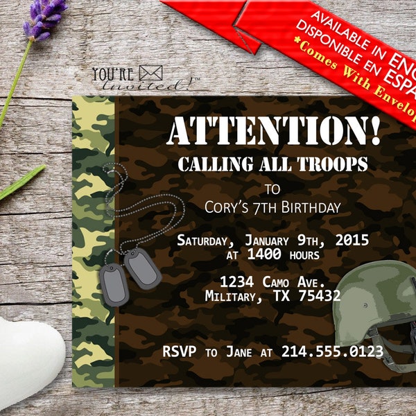 Camo Invitation - Etsy