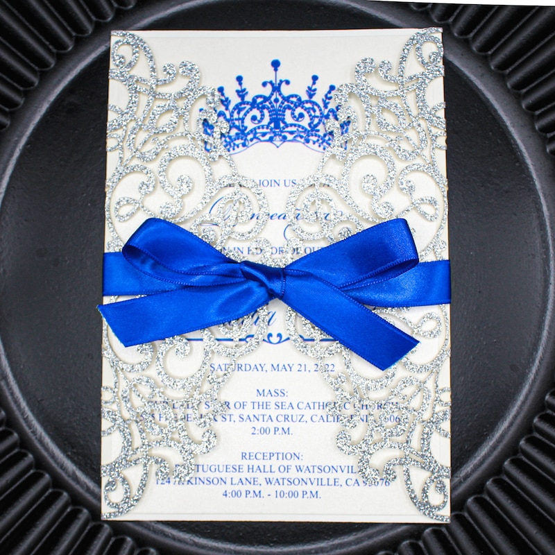 Royal Blue Invitations - Etsy