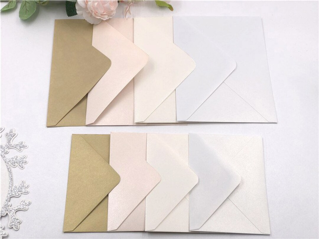 A7 Dark Gold Shimmer Envelopes Blush Shimmer Off-white - Etsy