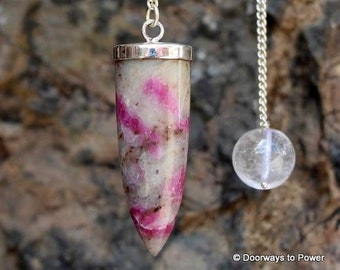 Ruby Zoisite Crystal Pendulum Dowsing Chakra Healing & | Etsy