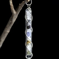 Moldavite Gemstones Triangle Crystal Pendant .925 Sterling Silver High ...