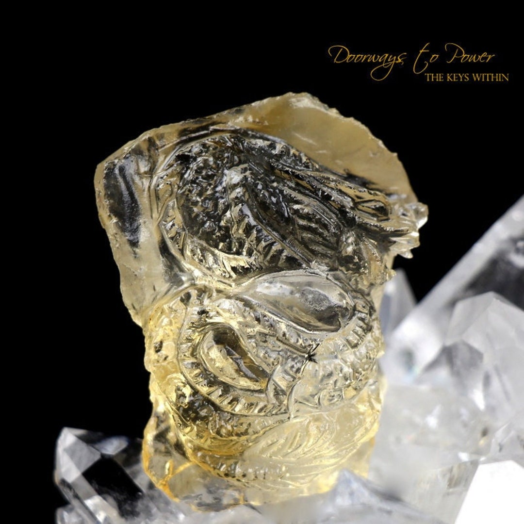 Hand Carved Citrine Dragon Crystal Carving Ultra Rare - Etsy
