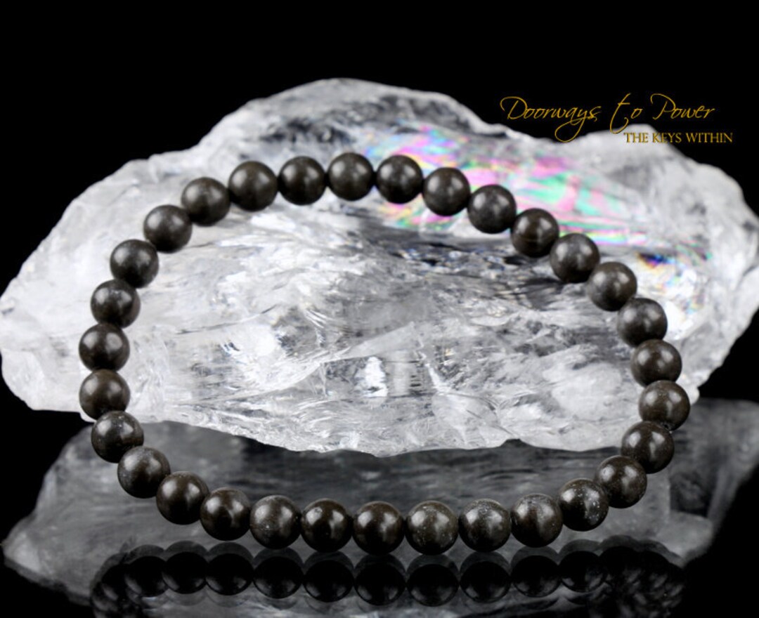 Black Azeztulite Crystal Protection Bracelet - Etsy