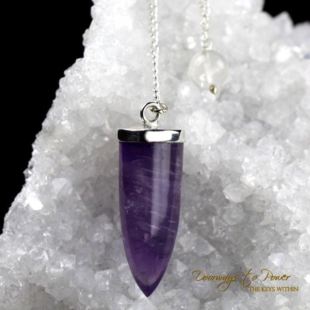 Amethyst Crystal Pendulum Sterling Silver - Etsy