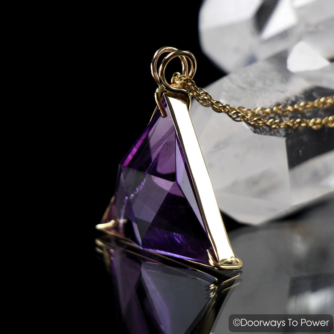 Amethyst Quartz Star of David Vogel Crystal Triangle Necklace - Etsy