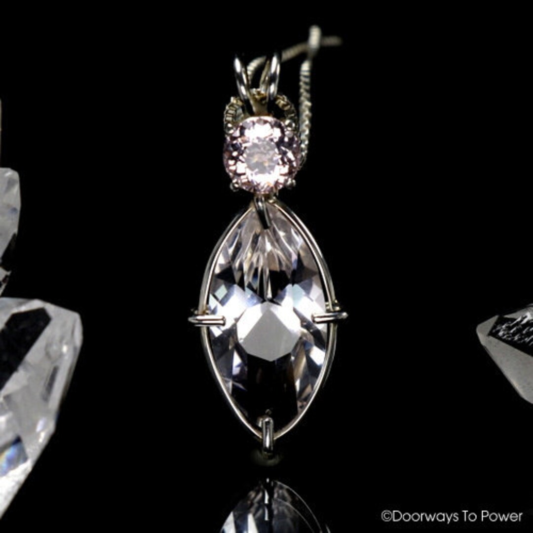 Danburite Morganite Infinite Eye Quartz Crystal Pendant Necklace - Etsy