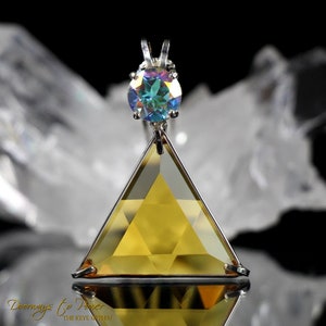 Siberian Gold Quartz Vogel Crystal Star of David Pendant Necklace With ...