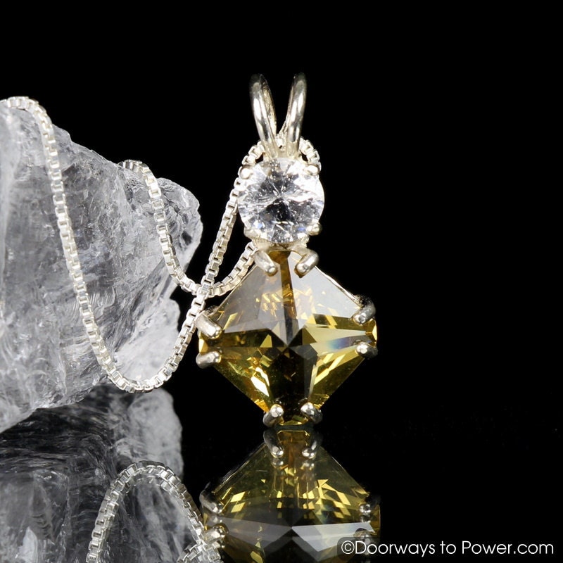 Citrine & Phenacite Phenakite Magician Stone Crystal Pendant | Etsy