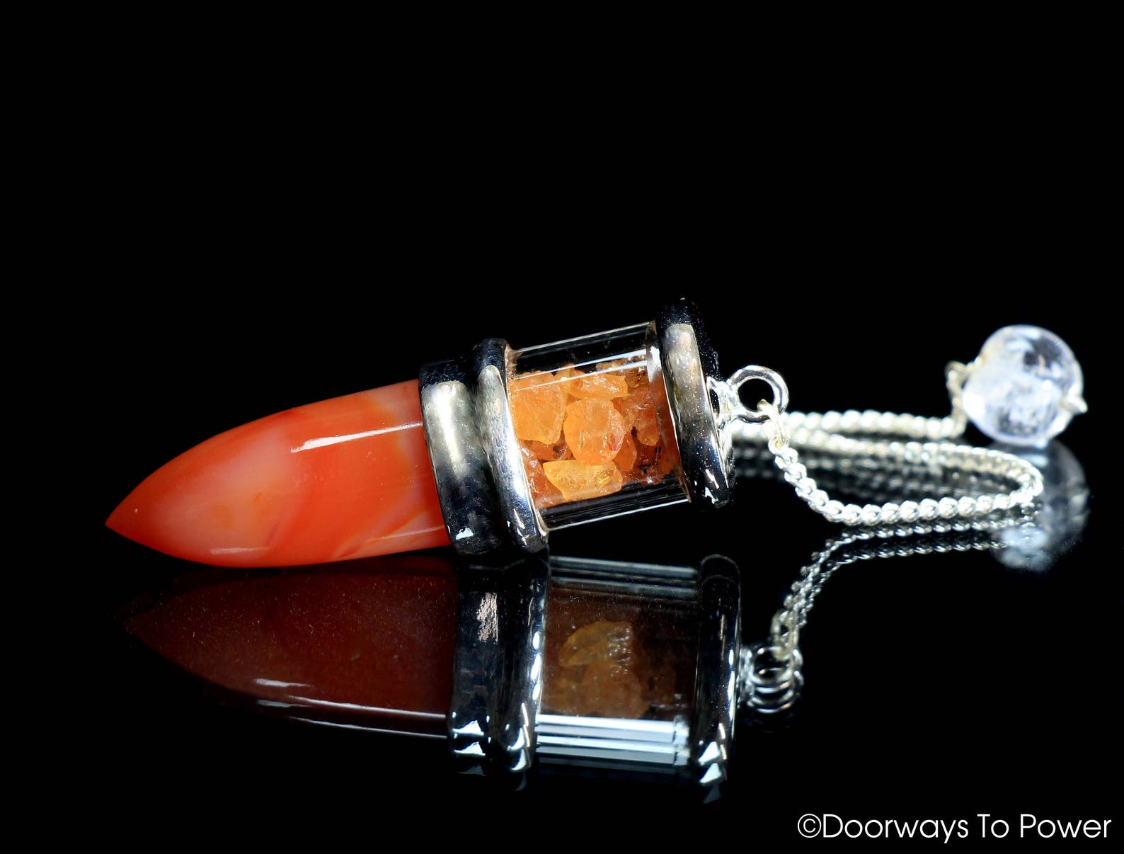 Sunstone Carnelian Crystal Pendulum .925 SS A Top Quality - Etsy