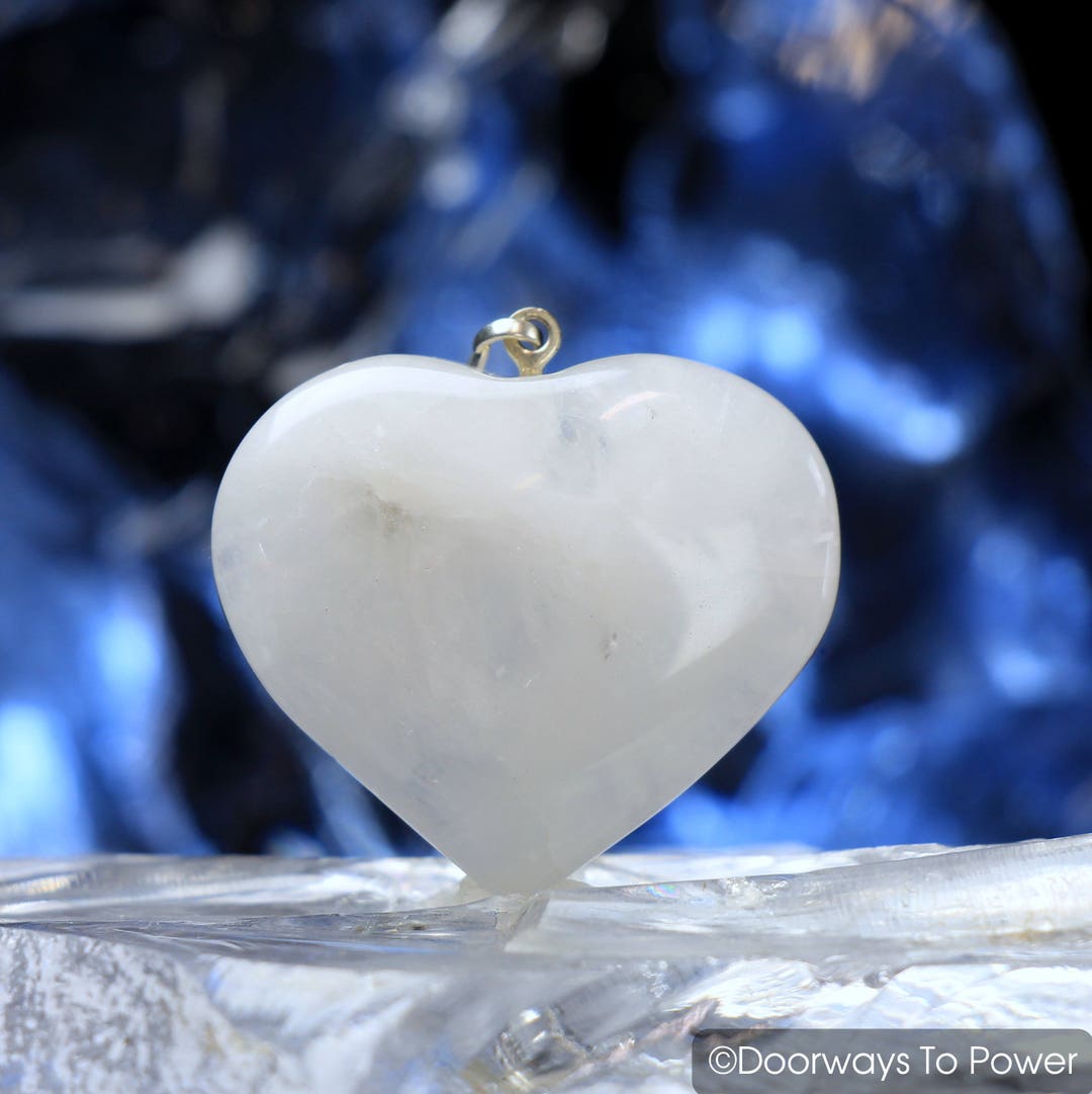 White Azeztulite Crystal Heart Pendants Azozeo Super Activated Synergy ...