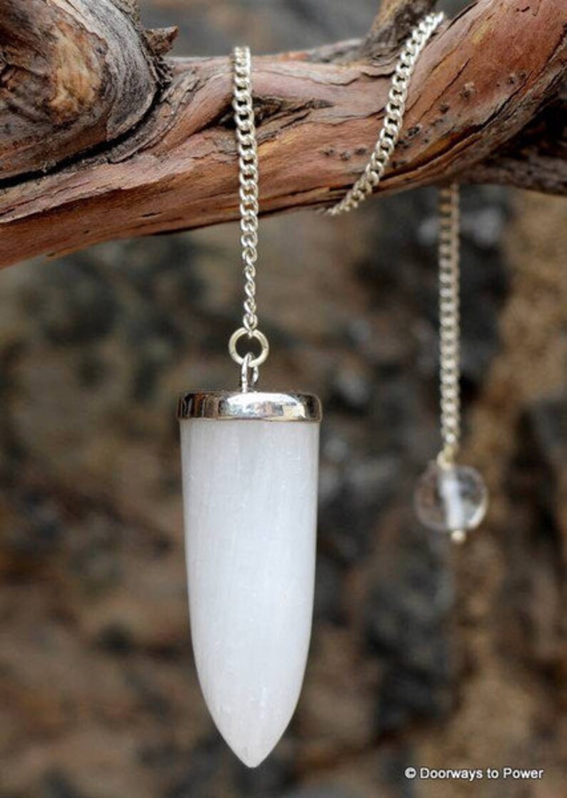 Scolecite Crystal Pendulum Dowsing Synergy 12 Stone .925 SS A - Etsy ...