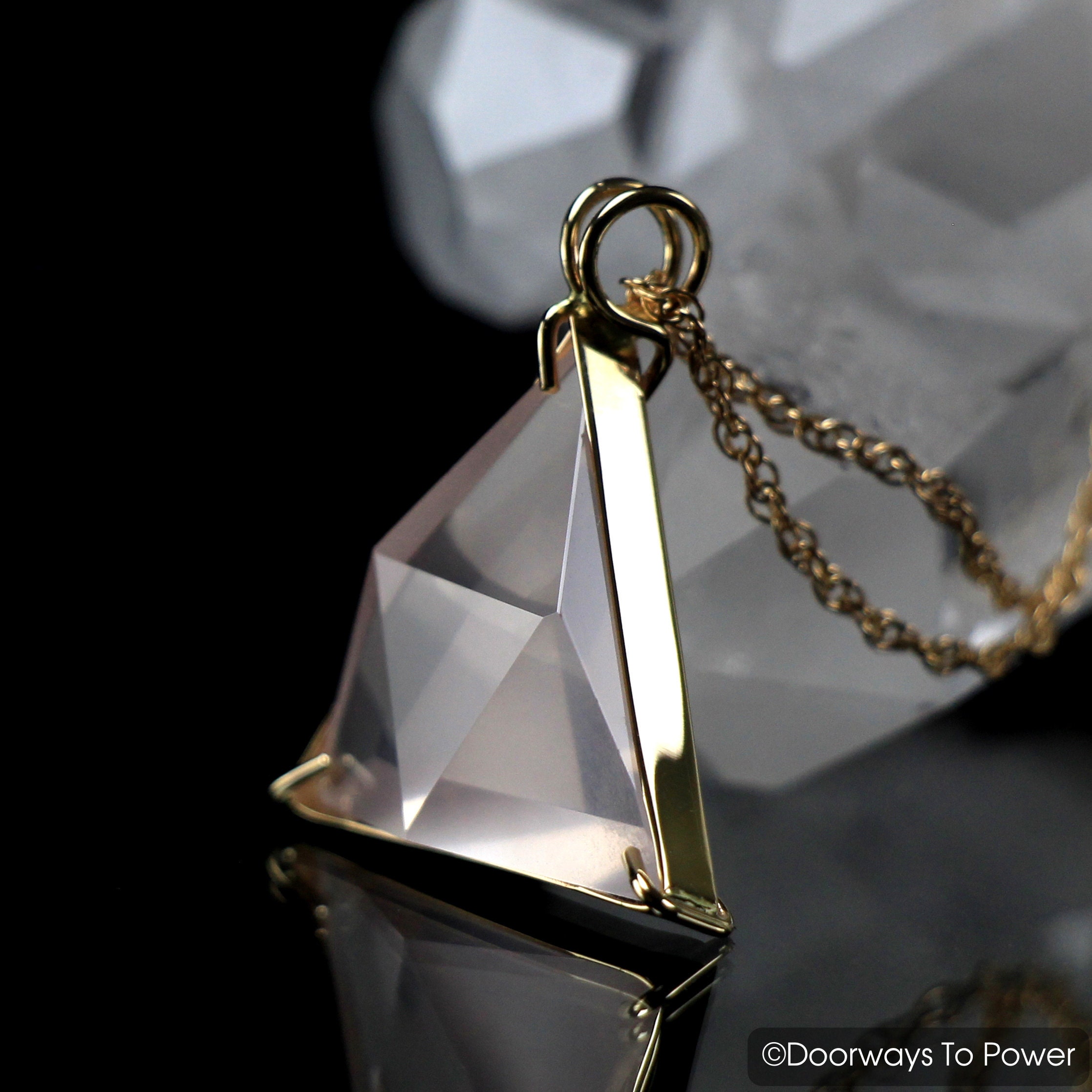Rose Quartz Star of David Vogel Crystal Pendant Necklace 14k Blessed ...