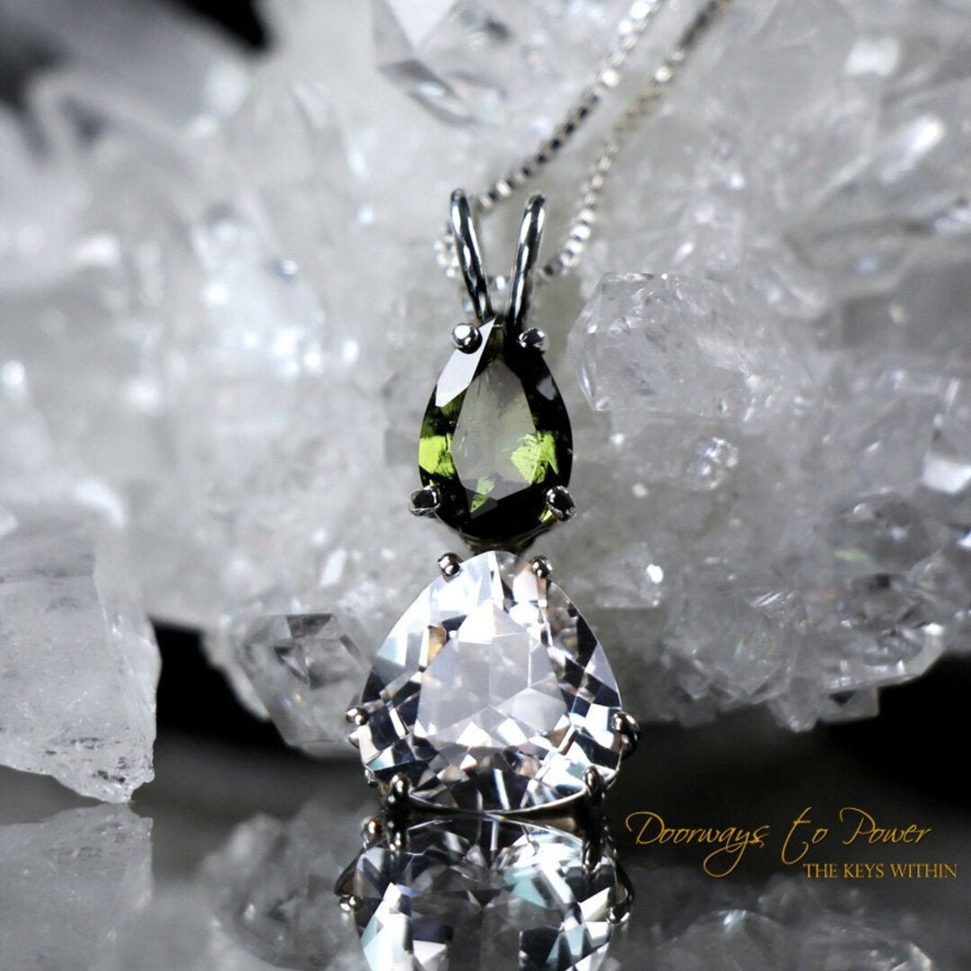 Synergy 12 Stone Pendant Danburite Gemstone & Moldavite Stone A Healer ...