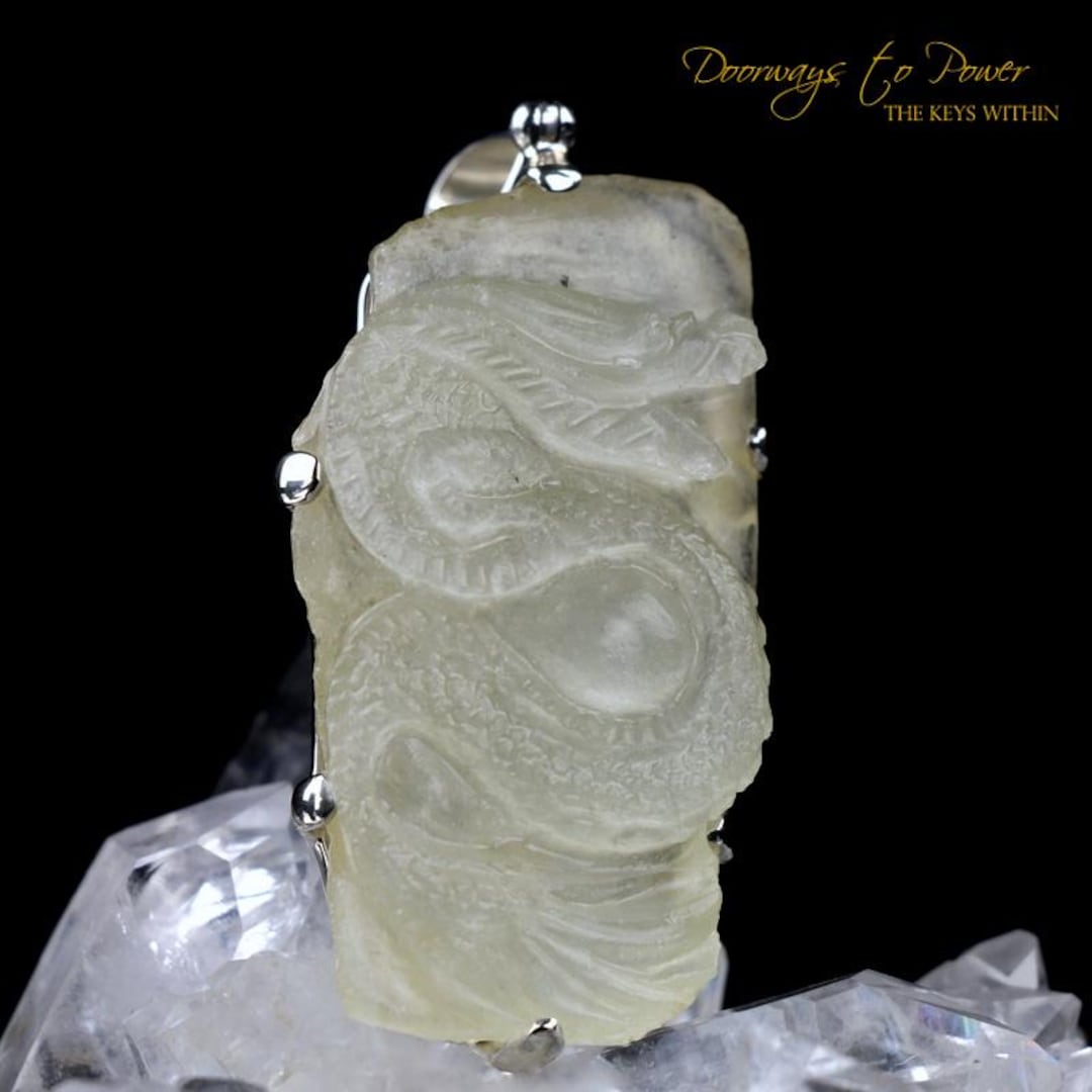 Libyan Desert Glass Crystal Dragon Pendant (hand Carved) - Etsy