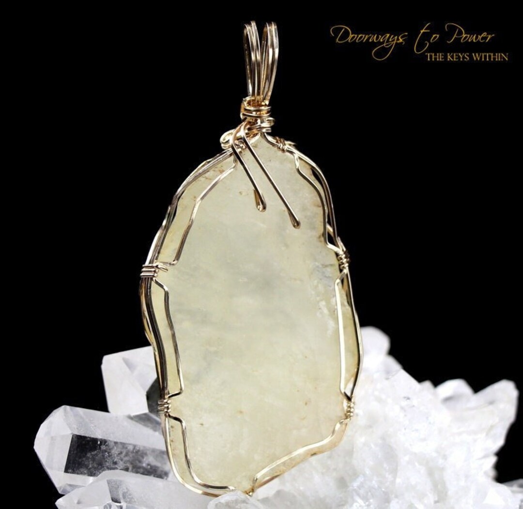 Libyan Desert Glass Crystal Pendant 14k - Etsy