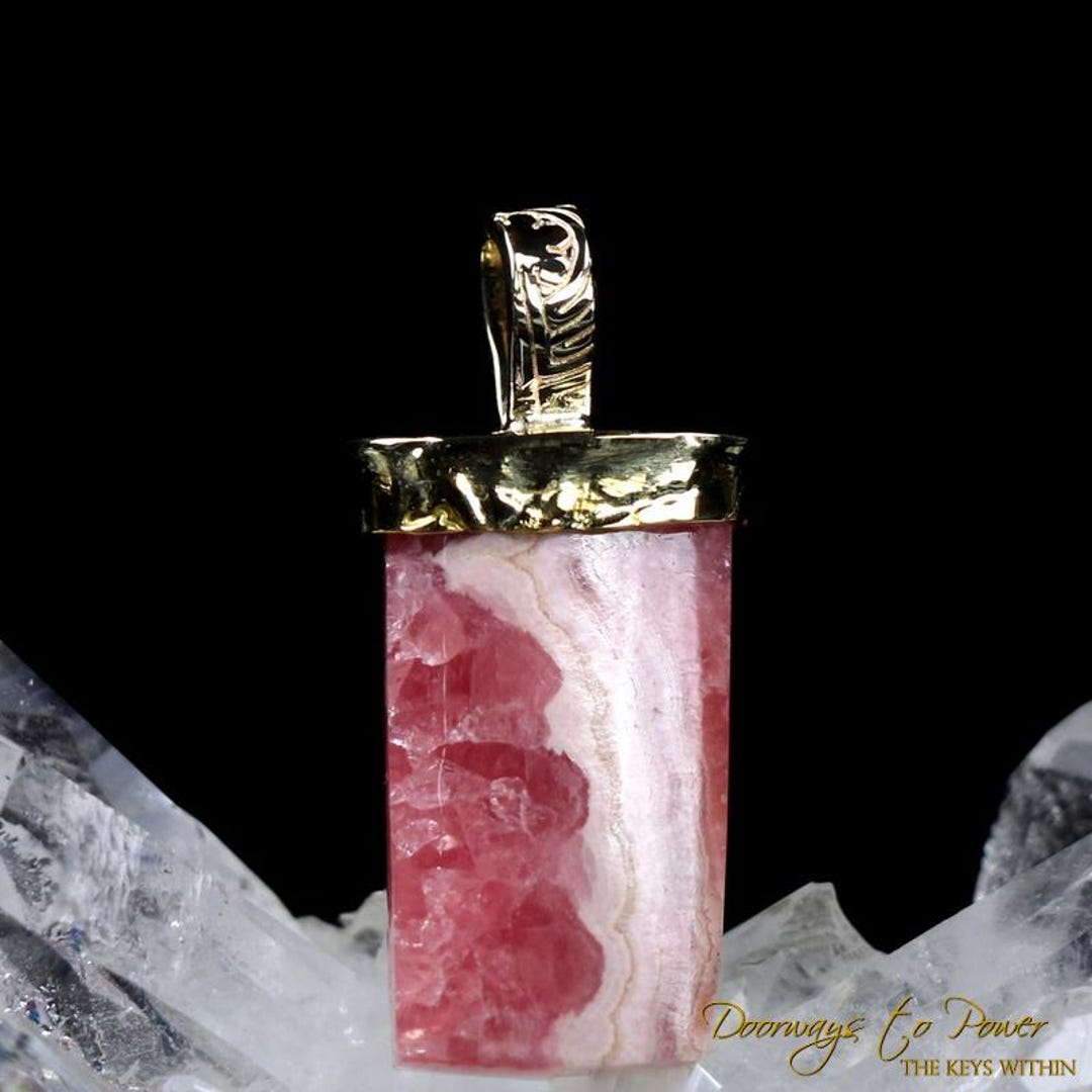 Rhodochrosite Light Language Crystal Pendant 22k Ultra Rare - Etsy UK