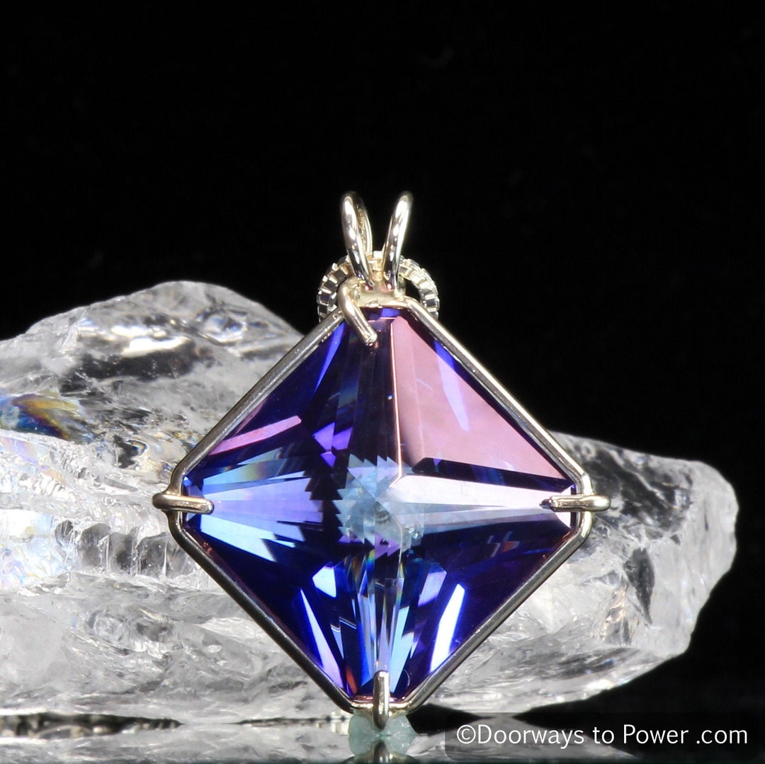 Tanzine Tanzan Aura Quartz Magician Stone Pendant .925 SS Healing ...