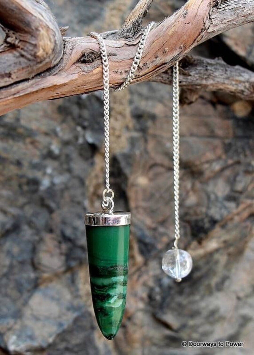 Malachite Crystal Pendulum Dowsing, Answers, Chakra Balancing & Healing ...